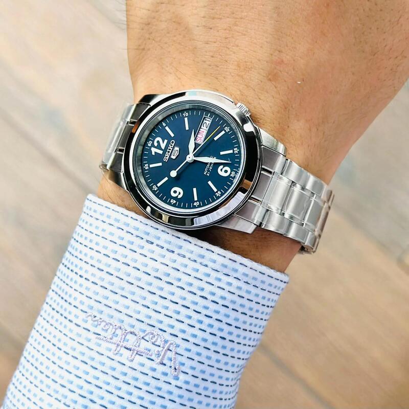 SEIKO 5 SNKE61K1 Automatic See-thru Back Blue Dial Stainless Steel Bra ...